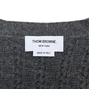 Thom Browne Merino Wool 4-bar Anchor Intarsia Cardigan