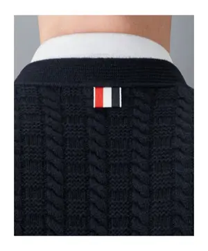 Thom Browne Merino Wool 4-bar Intarsia Anchor Cardigan
