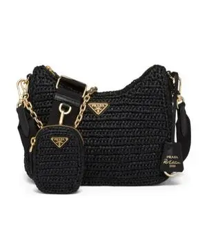Prada Logo Shoulder Bag - Black