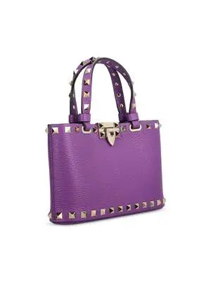 Valentino Garavani Rockstud Mini Shopping Bag In Grainy Calfskin