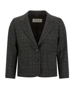 Dries Van Noten Checked Wool Blazer - Gray