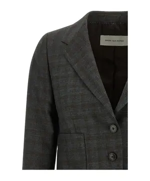 Dries Van Noten Checked Wool Blazer