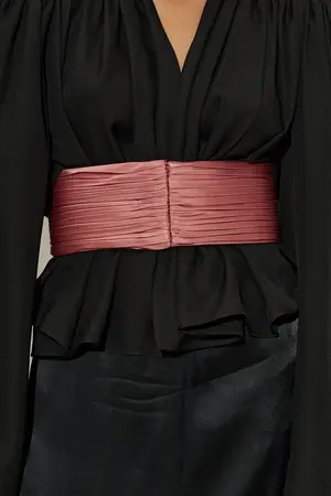 Valentino Garavani Pleated Satin Waist Belt