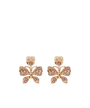 Valentino Garavani Butterfly Drop Earrings With Swarovski Crystals - Gold