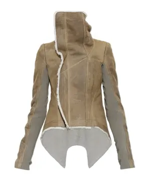 Rick Owens Asymmetric Shearling-detailed Jacket - Brown