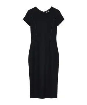 Emporio Armani Short-sleeve Fitted Dress - Black