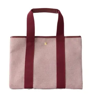 Rue De Verneuil Leather-trimmed Cotton Oxford Tote - Nude