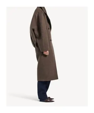 Balenciaga Long Cocoon Coat - Dark Brown