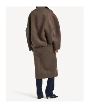 Balenciaga Long Cocoon Coat - Dark Brown