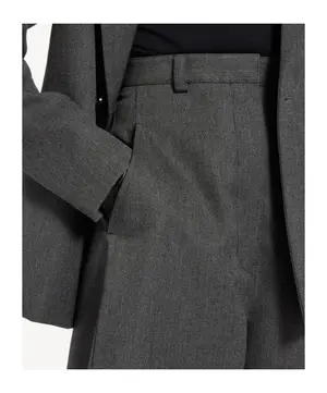 Balenciaga High Waist Barrel Pants In Dark Grey