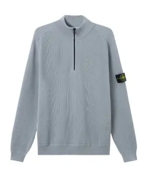 Stone Island Regular-fit Half-zip Jumper - Ash Grey