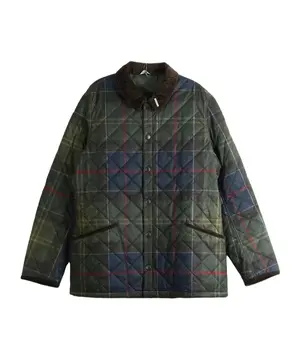 Barbour Classic Quilted Jacket With Check Pattern - Black