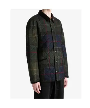 Barbour Classic Quilted Jacket With Check Pattern