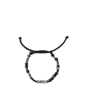 Balenciaga Bb Icon Beads Bracelet In Emerald