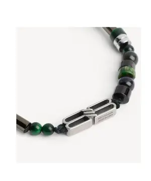 Balenciaga Bb Icon Beads Bracelet In Emerald