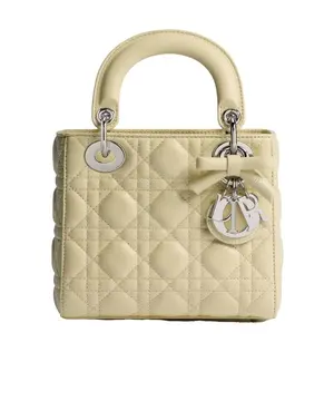 Dior Mini Lady Bag With Chain - Vanilla