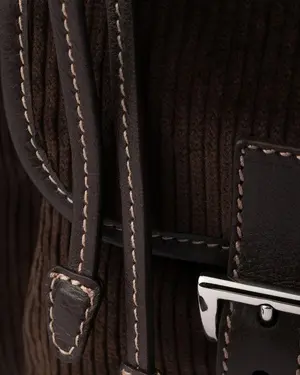 Prada Medium Corduroy And Leather Backpack