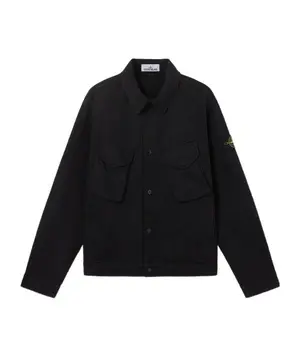 Stone Island Coach Jacket With Anti-drop Finish - Black
