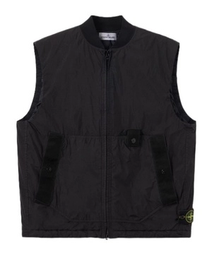 Stone Island Wind-resistant Padded Vest With Anti-drop - Black