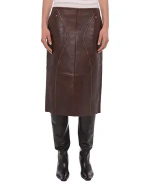 Helmut Lang Solid-color Skirt - Saddle