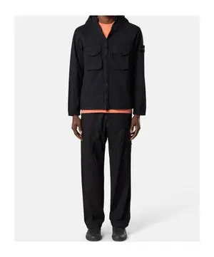Stone Island Comfort-fit Hooded Zip-up Overshirt With Chest Pockets