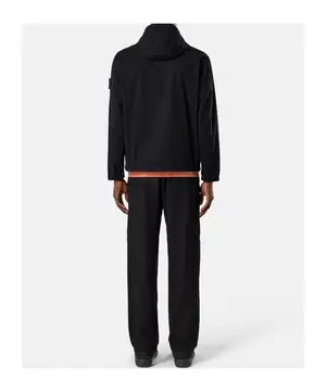 Stone Island Comfort-fit Hooded Zip-up Overshirt With Chest Pockets