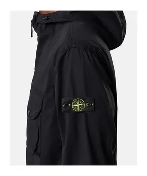 Stone Island Comfort-fit Hooded Zip-up Overshirt With Chest Pockets