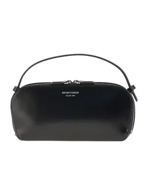 Emporio Armani Zippered Shoulder Bag - Black