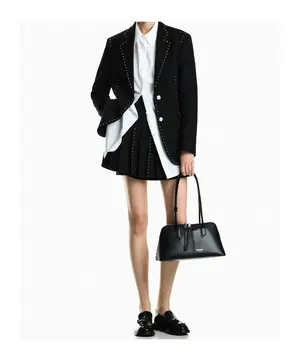 Emporio Armani Handbag In Smooth Leather With Top Handles And A Zip Closure