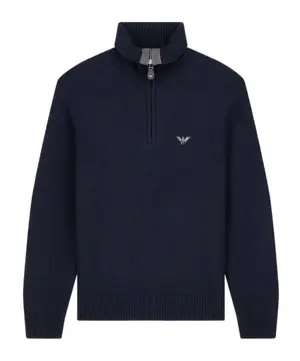 Emporio Armani Shaved Virgin Wool Sweater Hong Kong Capsule Collection - Navy Blue