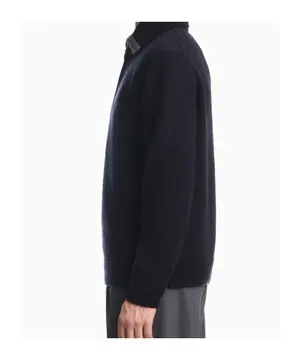 Emporio Armani Shaved Virgin Wool Sweater Hong Kong Capsule Collection - Navy Blue