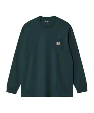 Carhartt Pocket Long Sleeve T-shirt - Deep Lagoon