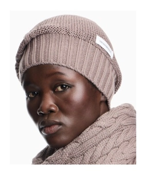 Emporio Armani Virgin Wool Cable Knit Beanie With A Ribbed Bottom