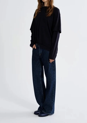 AGOLDE Dark Wash Straightwideleg Jeans