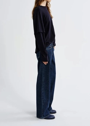 AGOLDE Dark Wash Straightwideleg Jeans