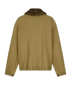 Emporio Armani Cotton Blouson Jacket With A Plush Detachable Collar