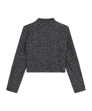 Emporio Armani Denim Blazer With Embroidered Paillettes And Front Buttons
