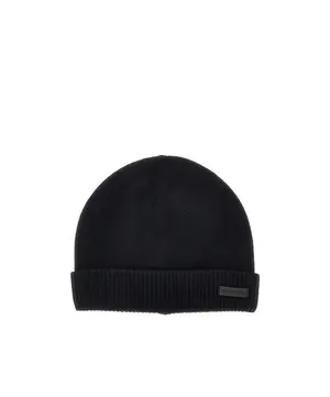 Emporio Armani Ribbed Knit Hat - Blue