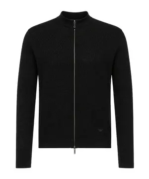 Emporio Armani Long-sleeved Knitted Cardigan - Black