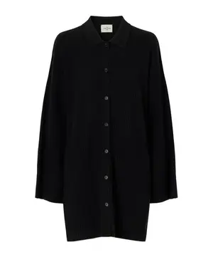 Le Kasha Ribbed Cashmere Mini Dress - Black