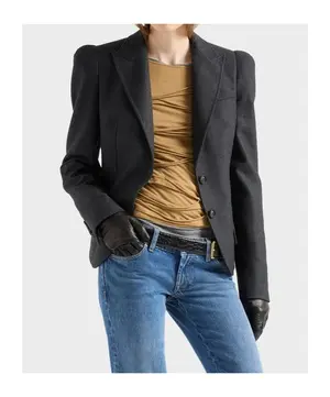 7 For All Mankind High Shoulder Blazer In Wool