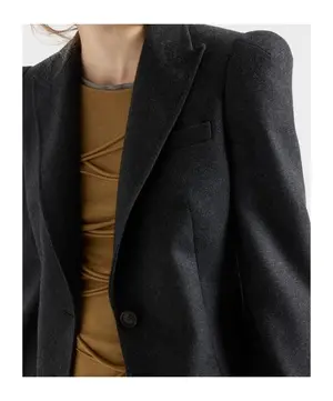 7 For All Mankind High Shoulder Blazer In Wool