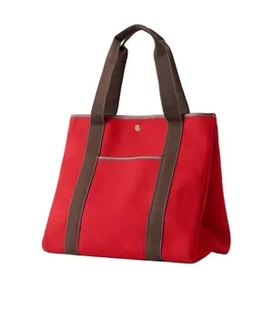 Rue De Verneuil Large Leather-trimmed Flannel Tote