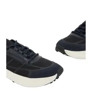 Emporio Armani Mesh And Suede Detail Lace-up Sneakers