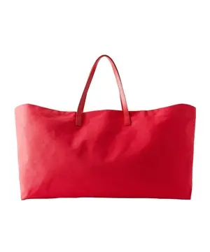 KALLMEYER Leather-trimmed Canvas Tote - Red
