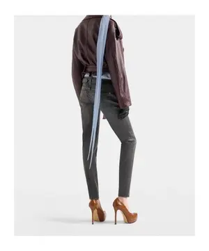 7 For All Mankind Double-breasted High-neck Leather Jacket