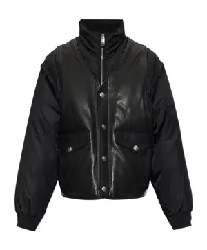 Versace Long-sleeved Down Jacket - Black