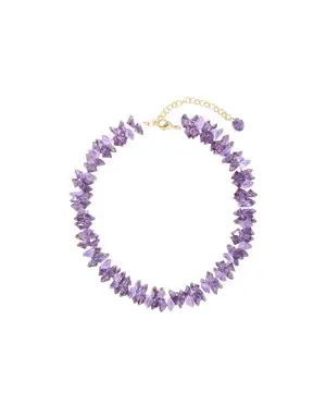 Assouline Gold-tone Cubic Zirconia And Crystal Necklace - Purple
