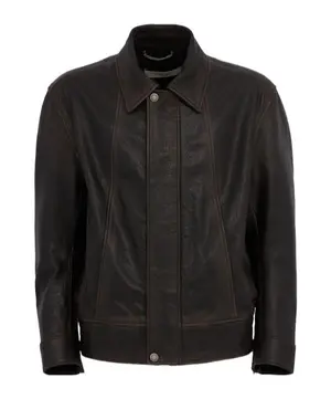GOLDEN GOOSE Fine Collar Leather Jacket