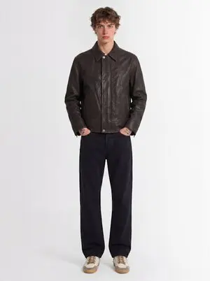 GOLDEN GOOSE Fine Collar Leather Jacket